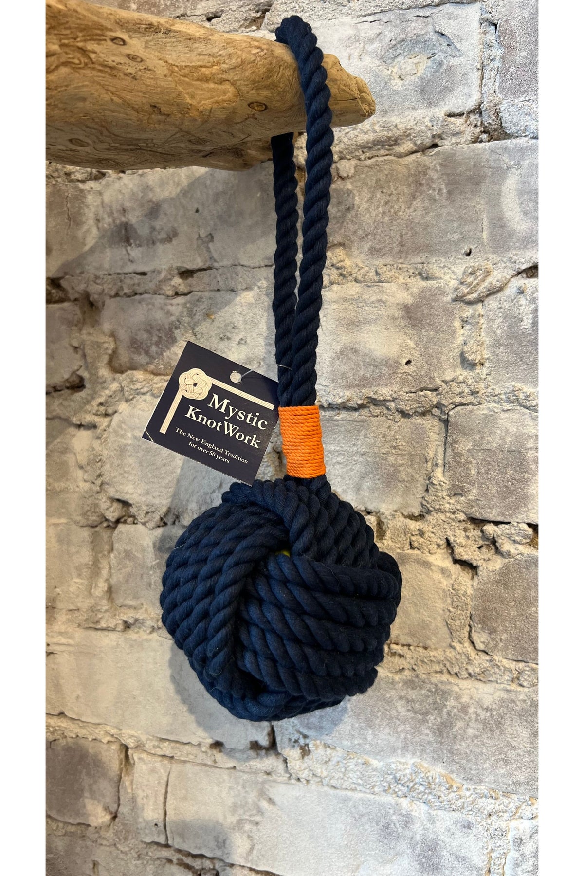 Large Monkey Fist Rope Dog Toy - Navy/Orange– DUNE + SALT