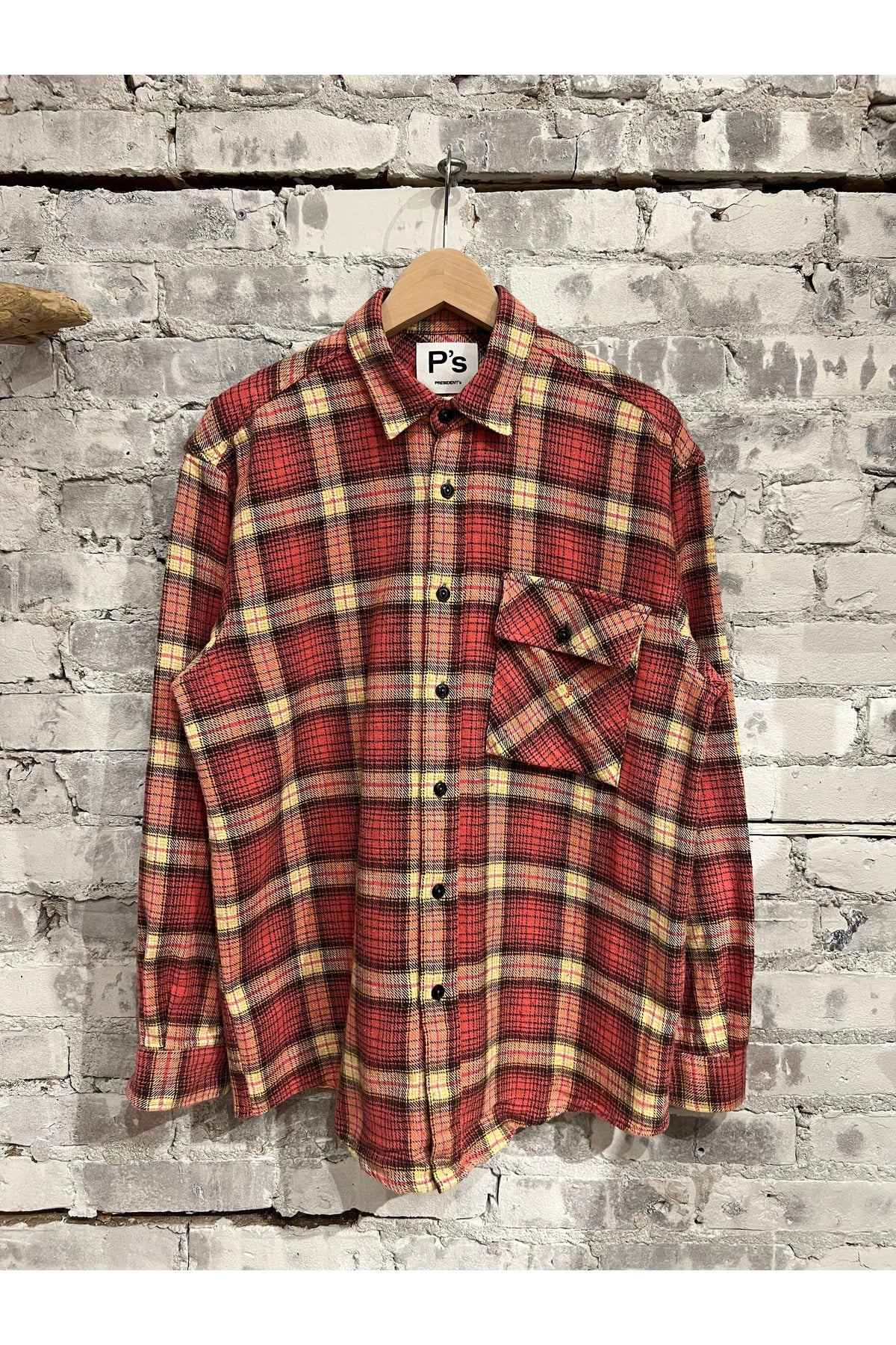 P's Vintage Japanese Flannel - Yellow/Pink | DUNE + SALT